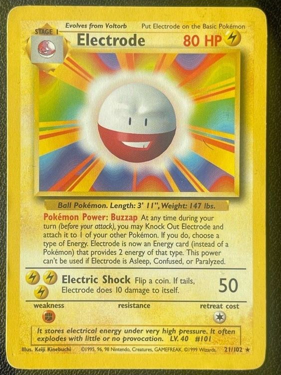 Electrode 21/102 Pokémon Base Set Rare (Neu (gemäss Beschreibung)) in ...