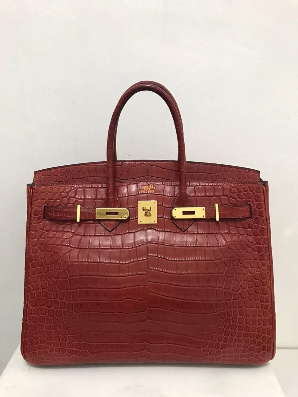 Hermes Birkin 35 RH Porosus Matte Ghw N complete Rec Cites (Gebraucht ...