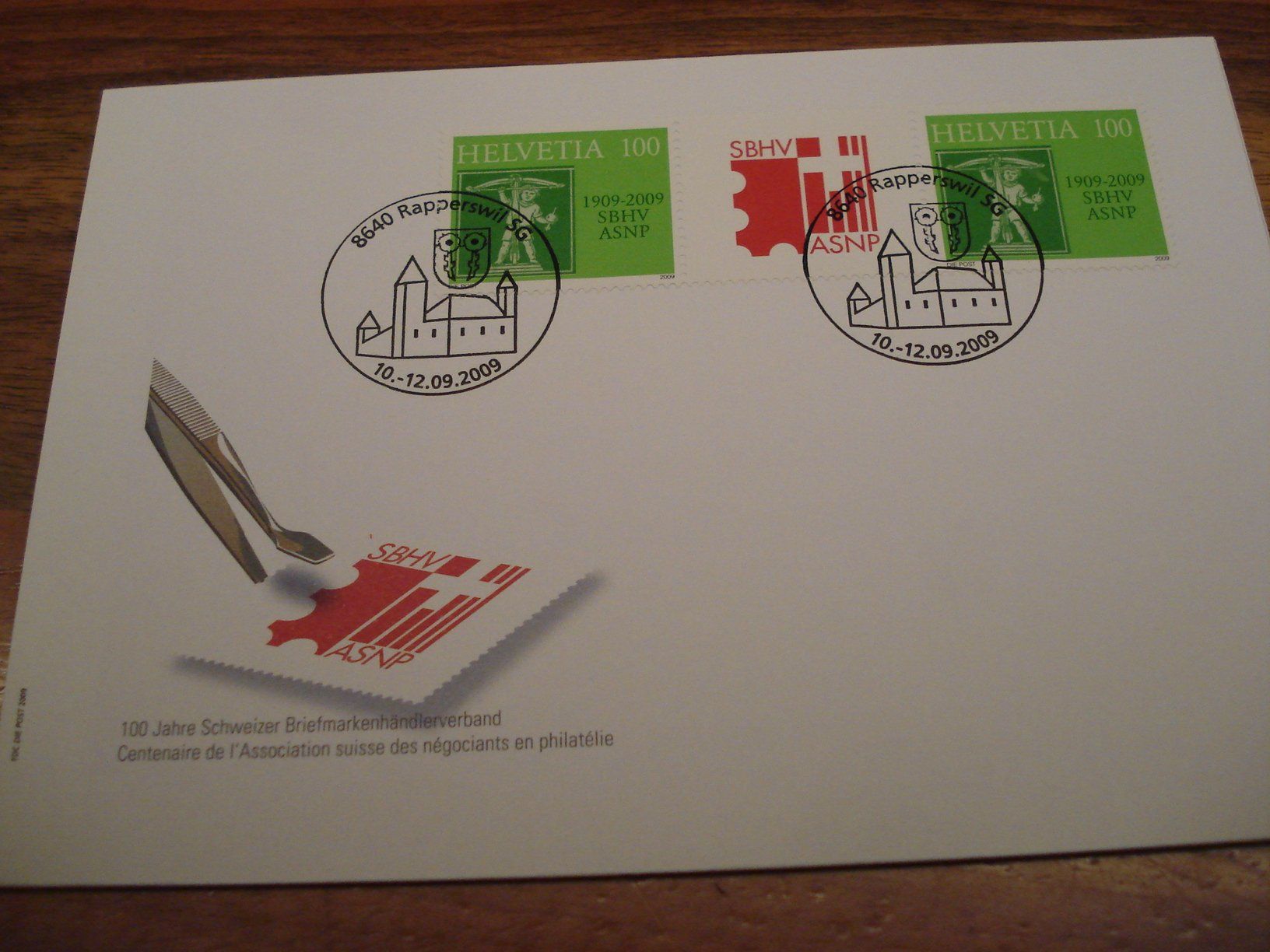 Brief 2009 Z-Druck Briefmarkenhändler, Sonder-o Rapperswil (Gebraucht ...