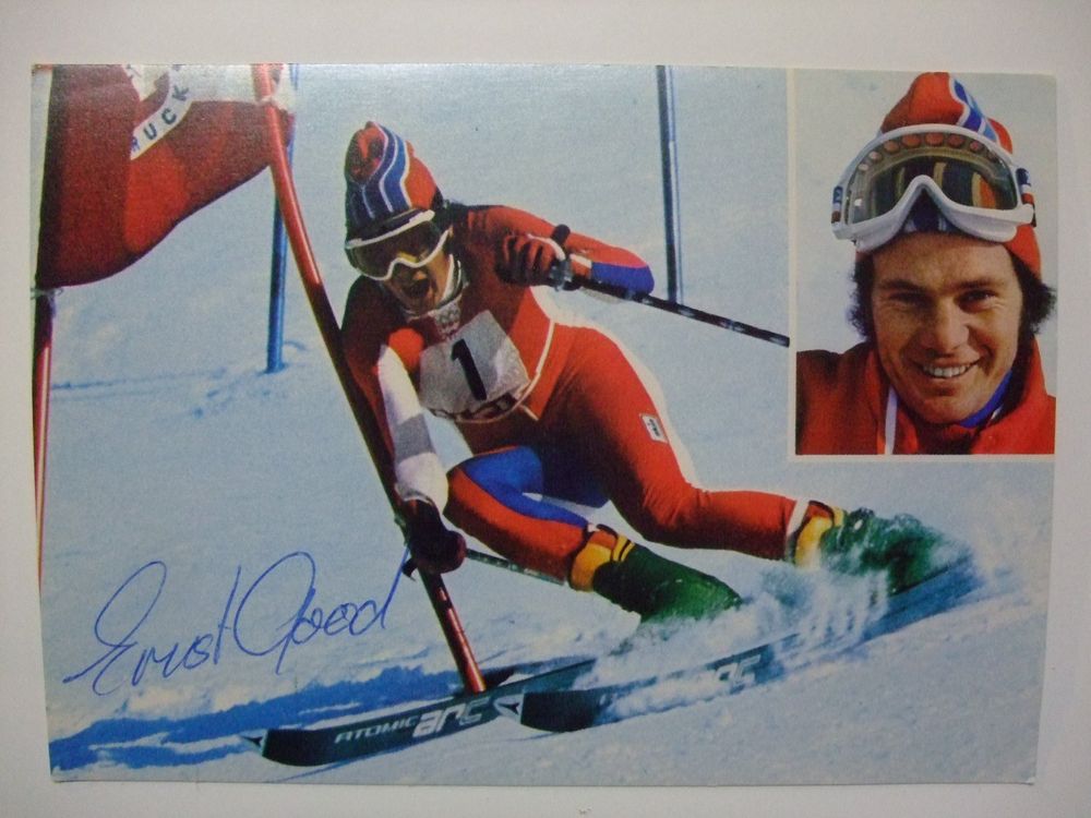 ERNST GOOD (CH) SKISTAR HANDSIGNIERT TOP AK (Gebraucht) in Schachen b ...