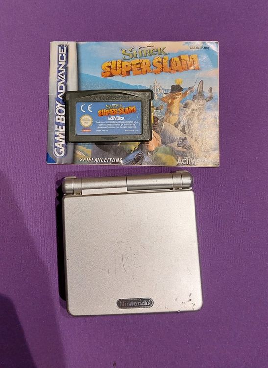 Gameboy Advance SP silber inkl. 1 Spiel (Shrek) | Kaufen auf Ricardo
