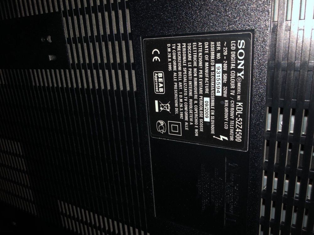 SONY Bravia FullHD 52 Zoll (KDL-52Z4500) (D'occasion) à Pfeffingen pour ...