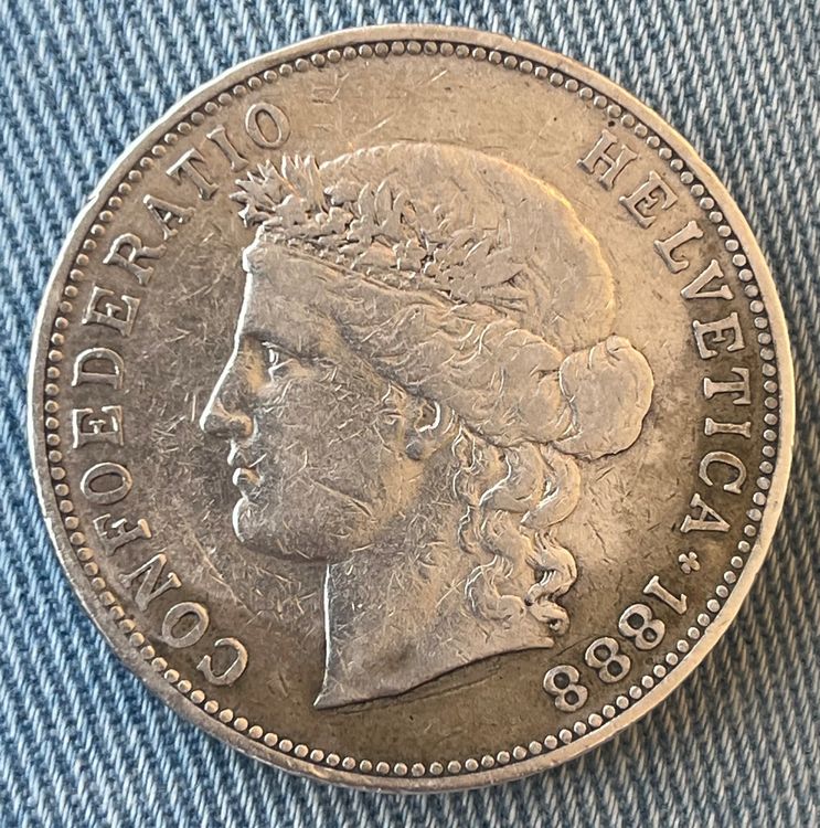 EXTREM RAR !!!! 5 Franken 1888 Silber (Gebraucht) in Münchenstein für CHF 499 – mit Lieferung ...