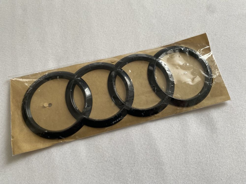 original Audi Ringe schwarz / Emblem Logo Audiringe black (Neu (gemäss ...