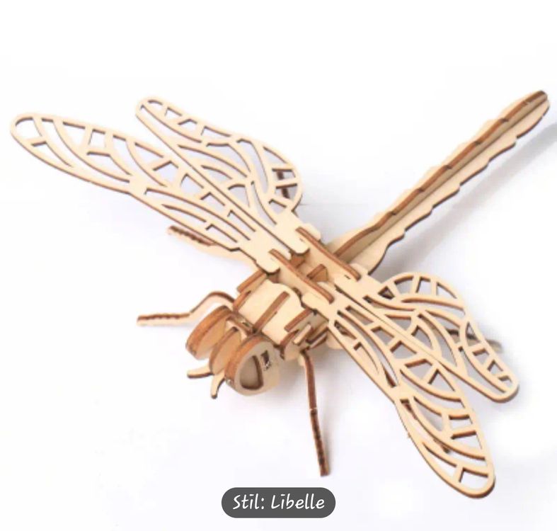 Holzpuzzle 3D LIBELLE - Dekoration für Deine Pflanze :-) (Neu und ...