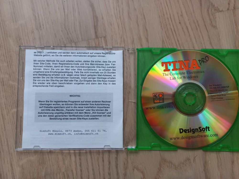 Software TINA Pro Student Version 6.01 | Kaufen auf Ricardo