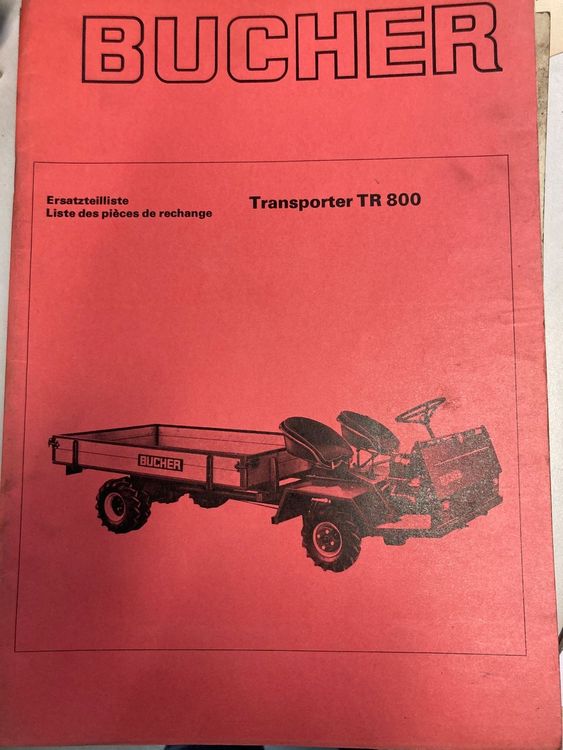 Ersatzteil-Liste Bucher Transporter TR800 (Gebraucht) in Ruswil für CHF 10 – mit Lieferung auf ...