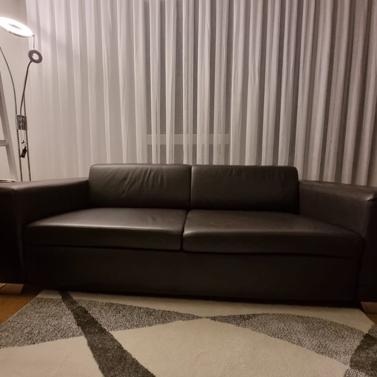 Sofa (2er + 3er) und inkl. Hocker (Echtleder) (Gebraucht) in Suhr für CHF 320 – nur Abholung auf ...