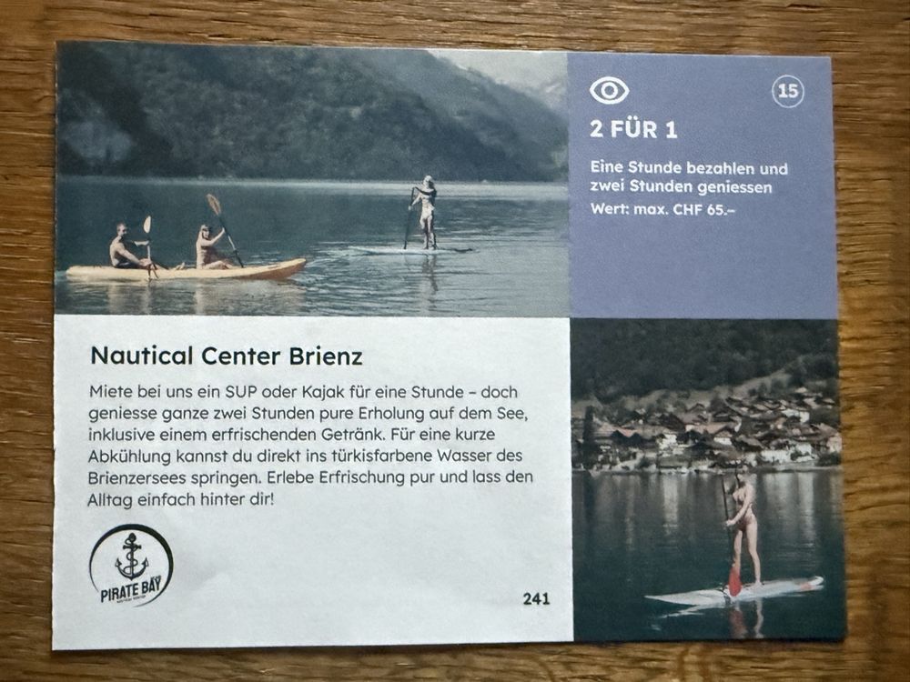 2 für 1 Kajak oder SUP mieten Brienzersee (Neu (gemäss Beschreibung ...