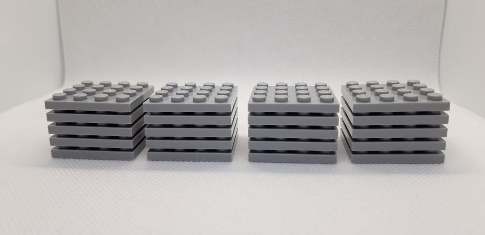 Lego 20 Stk. Plate 4x4 "medium stone grey" (Neu (gemäss Beschreibung ...
