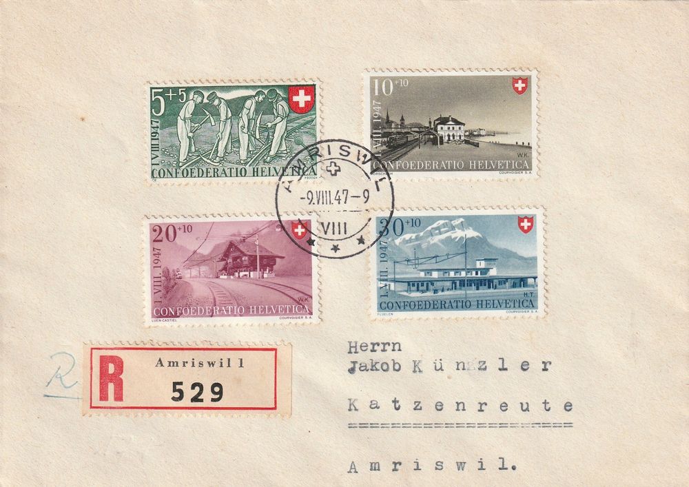Brief-per Einschreiben mit Pro-Patria Serie 1947-Amriswil | Kaufen auf Ricardo