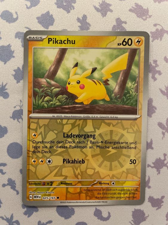 Pikachu 025/165 reverse Holo - Pokemon 151 DE | Kaufen auf Ricardo