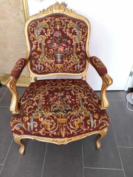 Antiker Barock-Fauteuil mit Gobelin | Kaufen auf Ricardo