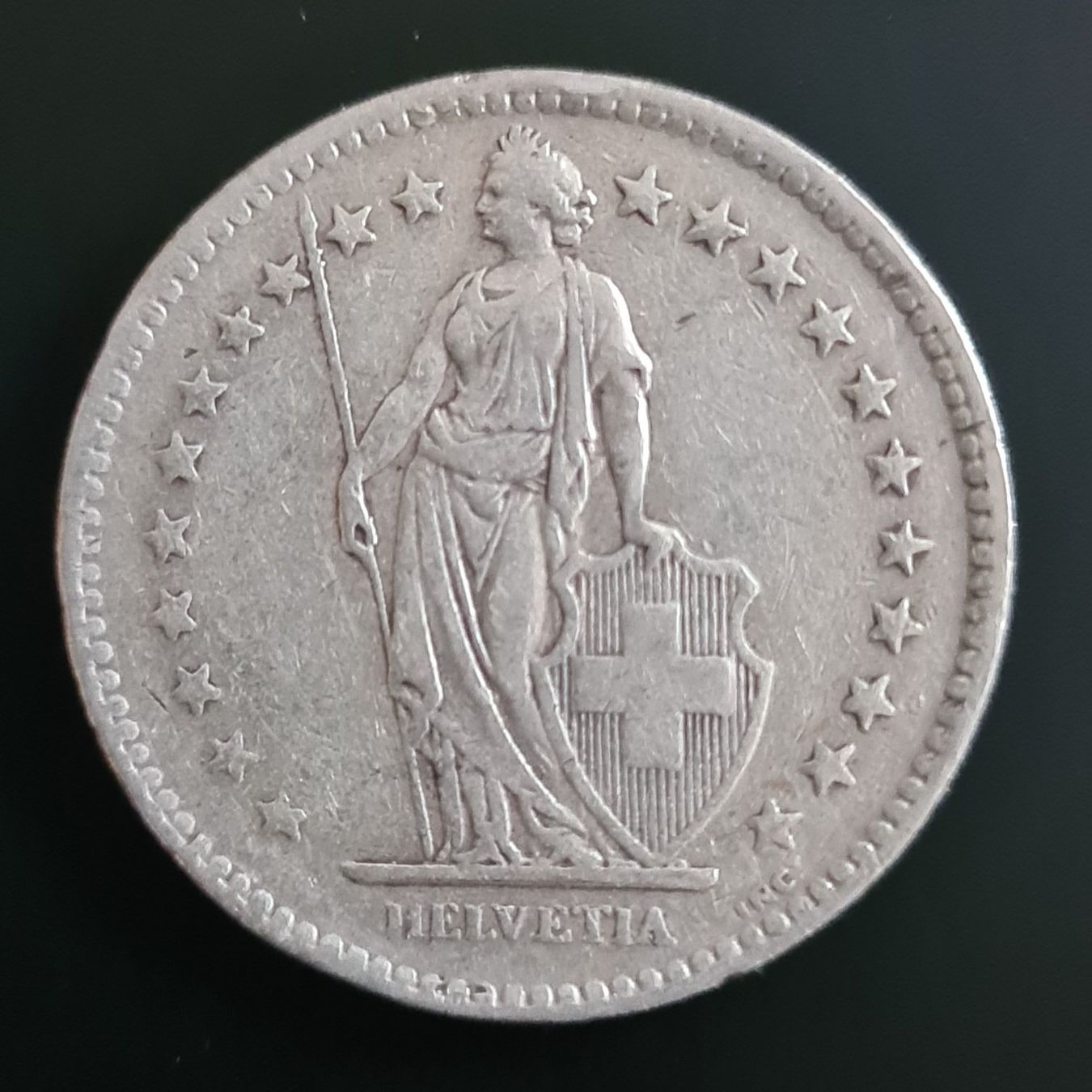 2 Franken 1944 B Münze silber Schweiz Helvetica silver Coin (Gebraucht) in Steffisburg für CHF 8 ...