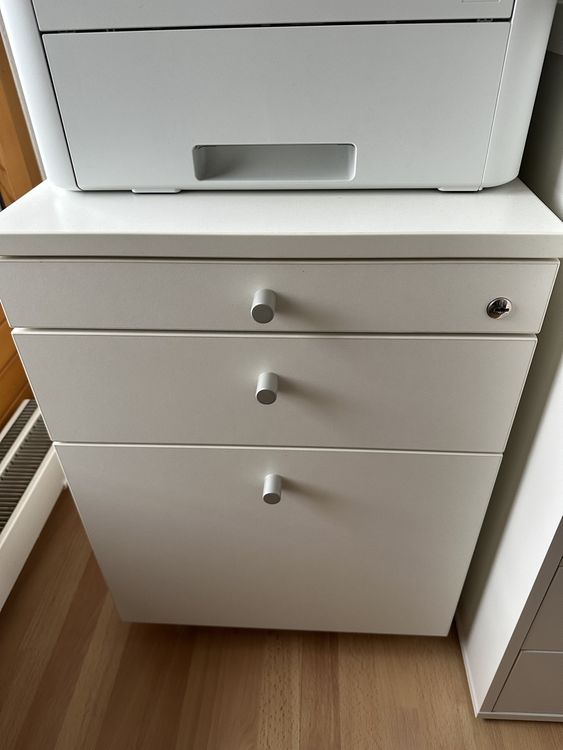 Weisser Korpus Rollcontainer mit 3 Schubladen abschliessbar (Gebraucht ...