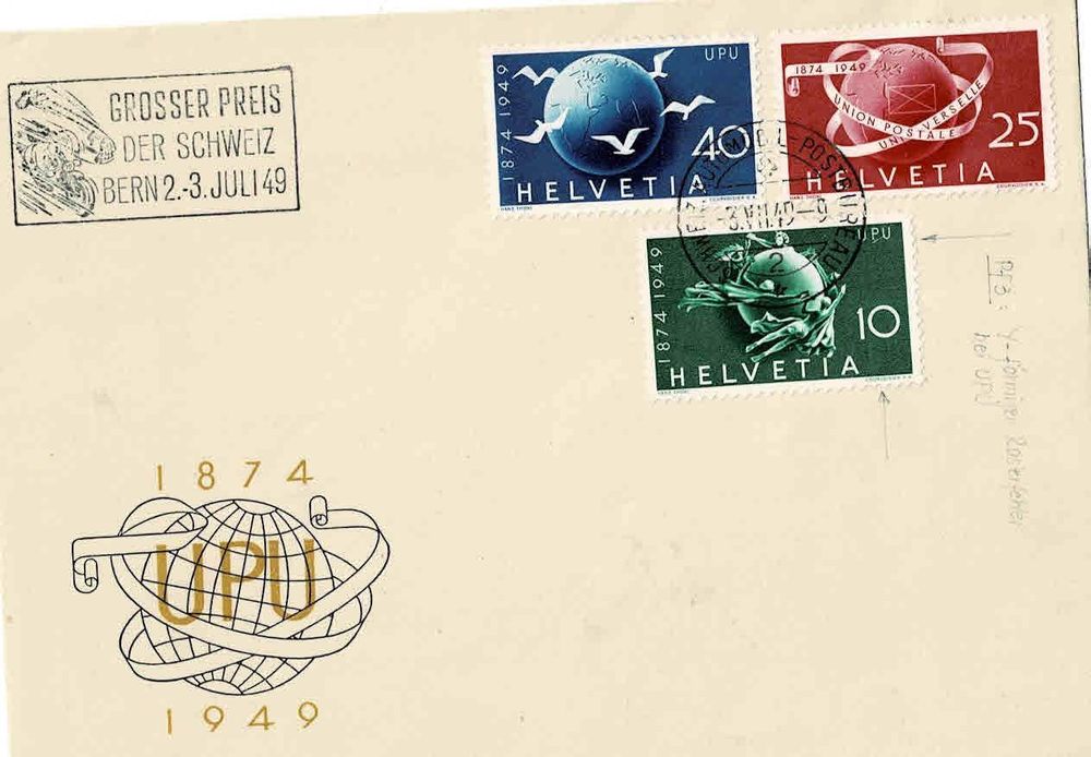 Abart Brief 1949 mit Stempel Grosser Preis der schweiz bern | Kaufen ...