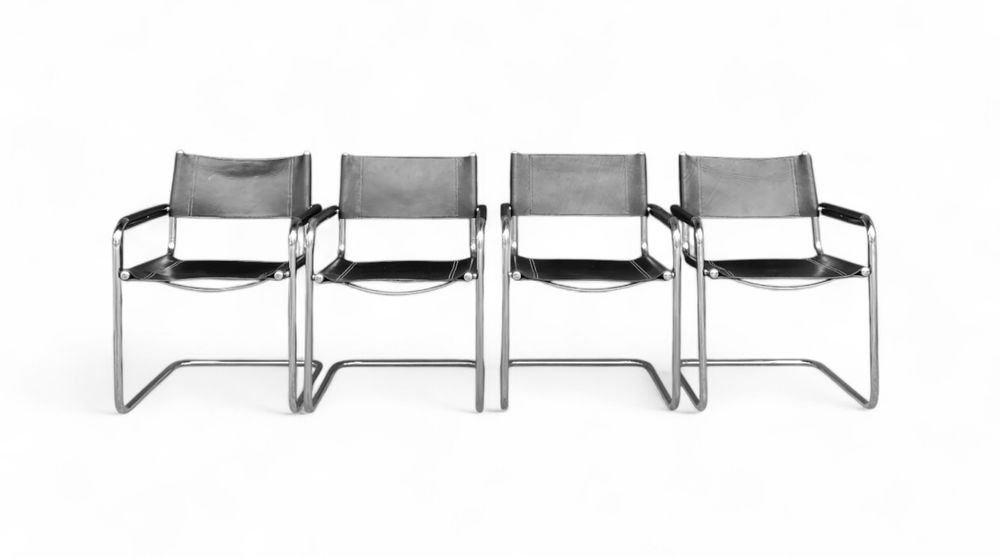 4er Set Freischwinger Leder schwarz (Gebraucht) in Schinznach-Dorf für CHF 650 – nur Abholung ...