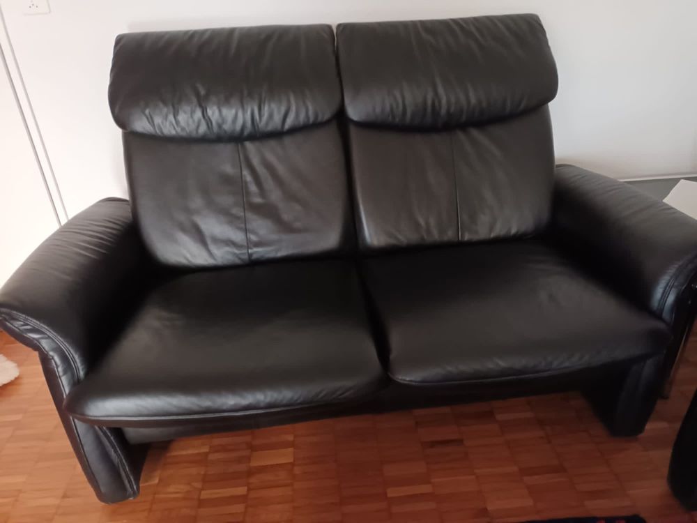 Sofa Echtleder 2er und 3er Sitz schwarz (Gebraucht) in Muri AG für CHF 251 – nur Abholung auf ...