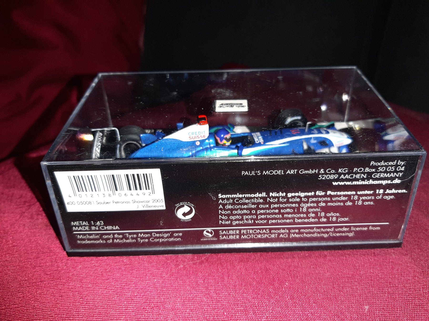 Modellauto 1:43 Sauber Petronas 2005 Formel 1 J. Villeneuve (Gebraucht ...