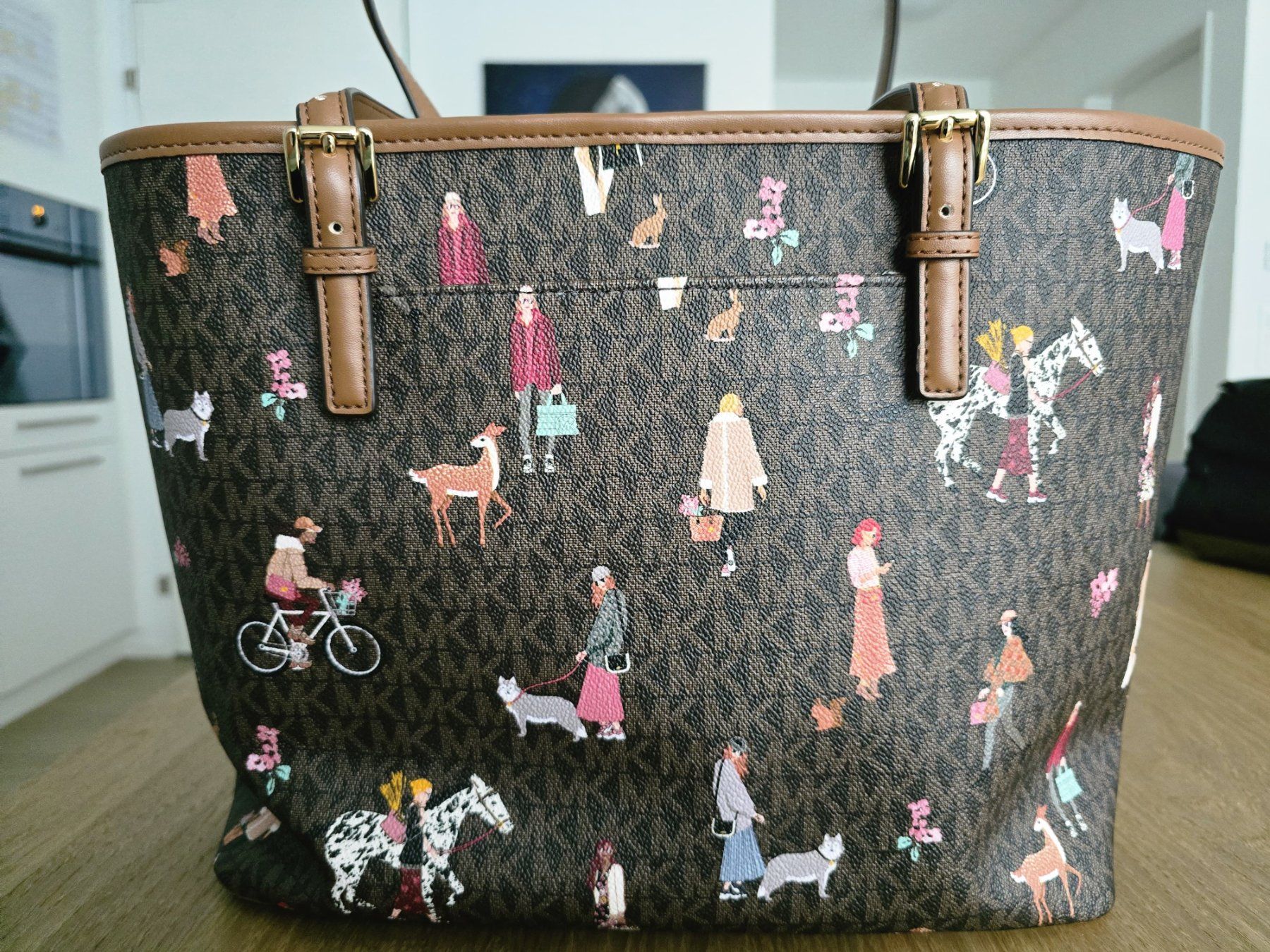 MICHAEL KORS Signature Tote – Illustrated Print Shopper (Gebraucht) in ...