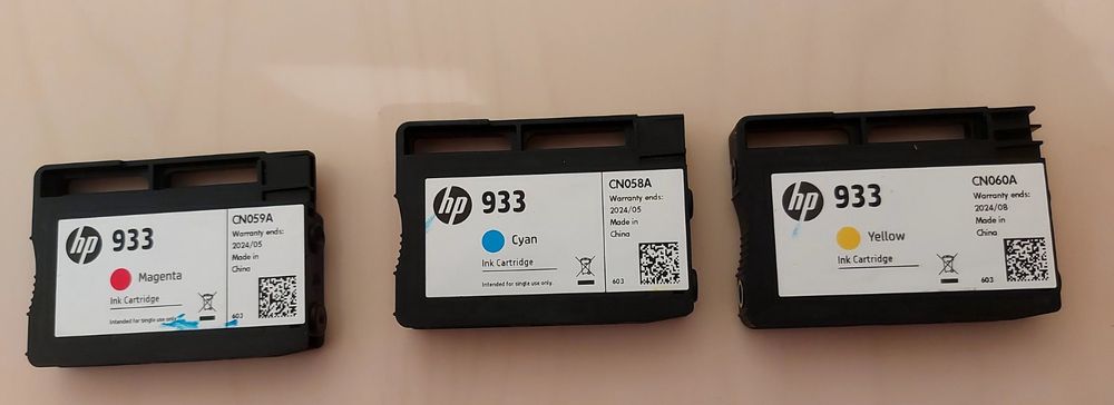 3 neue Patronen HP 933 - Cyan, Magenta und Yellow (Neu (gemäss ...