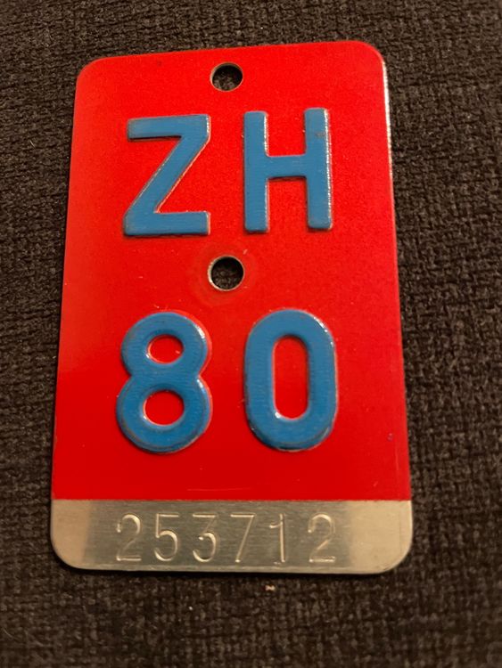 Velonummer ZH 80 (Gebraucht) in Winterthur für CHF 5 – mit Lieferung auf Ricardo kaufen