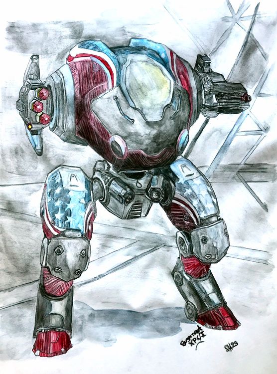 Mech Arena / Poster / Handmade/ Unikat 50x65cm auf Papier | Kaufen auf ...