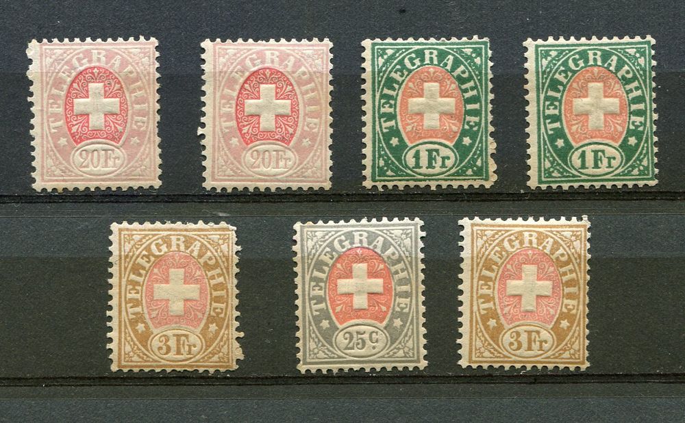 7 Telegraphenmarken 1868 a 81 Neuf Etat voir photos (Neu (gemäss Beschreibung)) in Stilli für ...