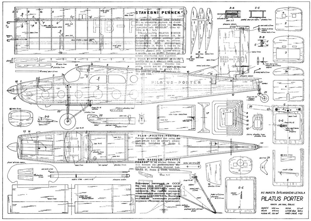 Quality BAUPLAN RC Semi scale model "Pilatus (Turbo) Porter" (Neu ...