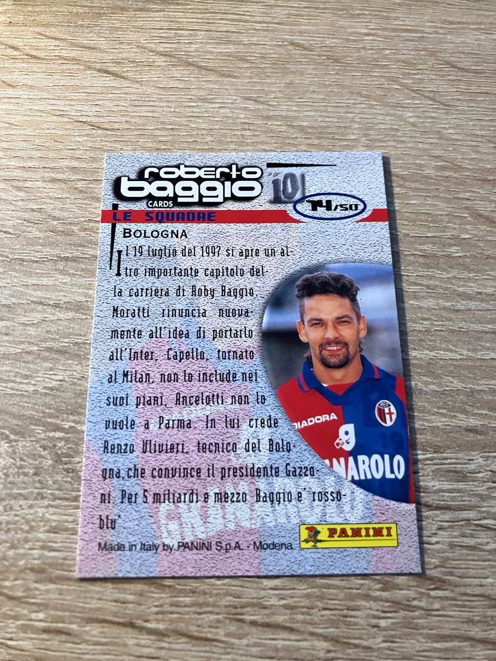 Panini Card Roberto Baggio 1999 Limited Edition Bologna 14 (Neu (gemäss ...