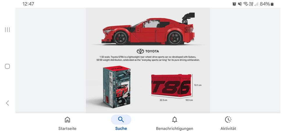 Toyota GT86 Toyota Series (HappyBuild/Lego kompatibel) (Neu (gemäss ...