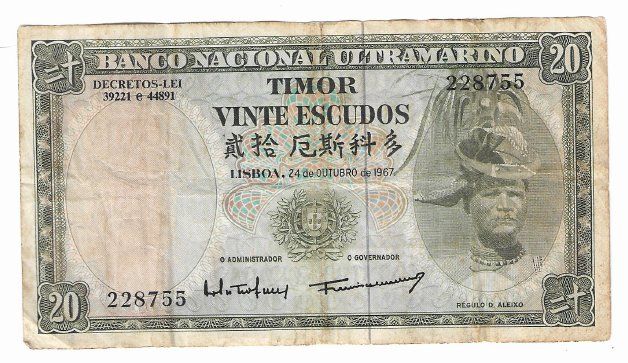 Banknote 20 Escudos / Osttimor / 1967 / Aleixo Corte-Real (Gebraucht ...