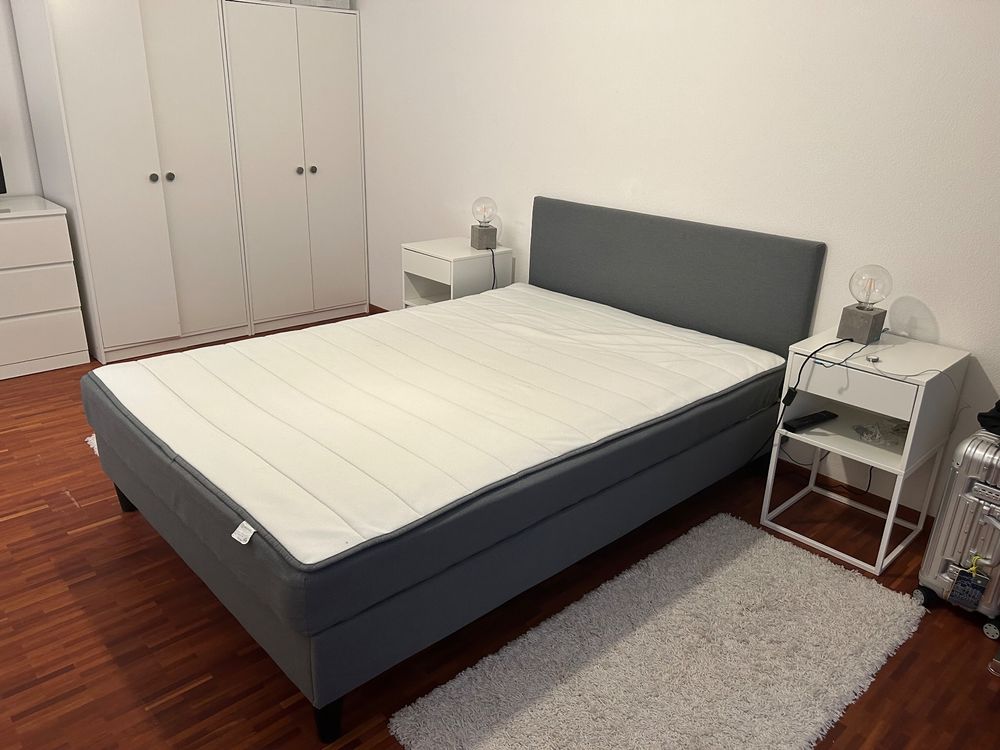 Ikea SÄBÖVIK Boxspringbett Boxbett Bett Grau 140x200cm TOP | Kaufen auf ...