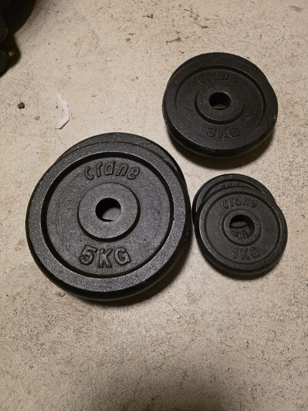 Crane Hantelscheiben Set, 5kg, 3kg, 1kg, Schwarz, Top! (Gebraucht) in ...