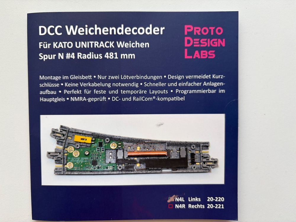 KATO Unitrack Weichen R481-15° Spur N digitalisiert DCC (Gebraucht) in ...