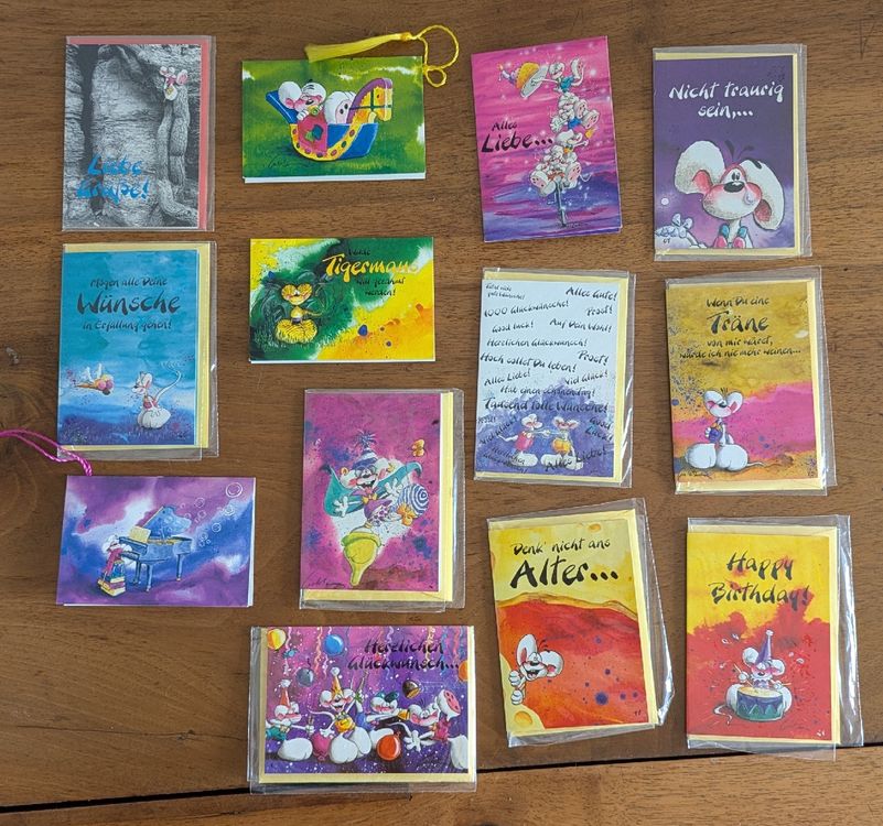 13 lustige Diddl-Grusskarten, kleine Klappkarten (Neu und ...