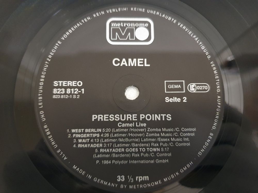 Camel – Pressure Points - Live In Concert (Gebraucht) in Uster für CHF ...