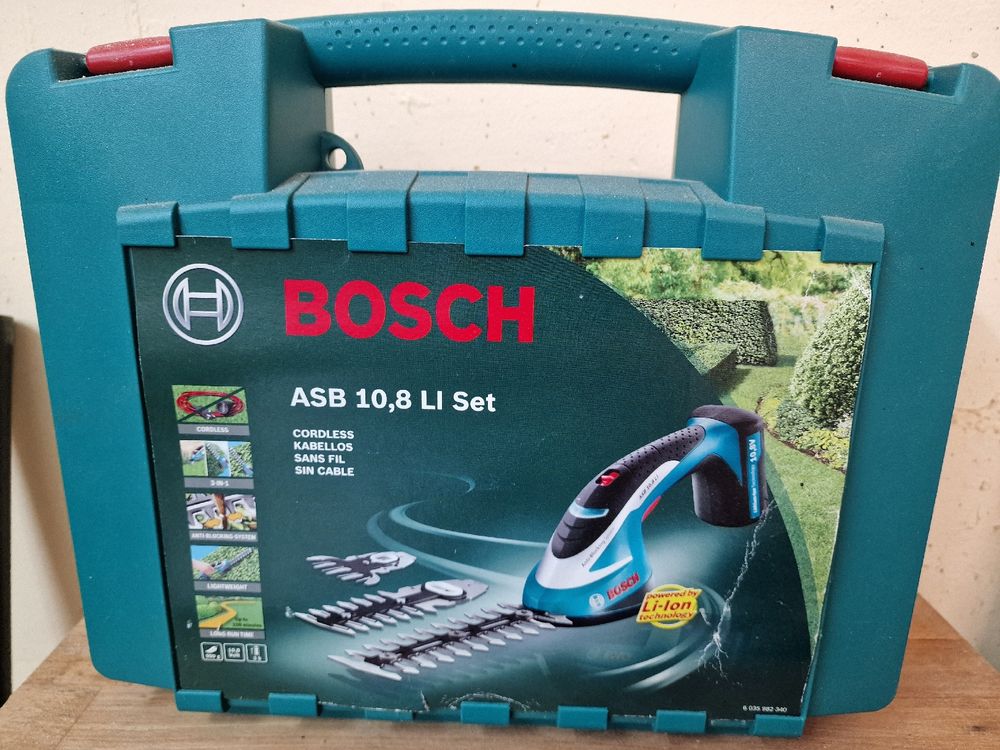 Bosch ASB 10.8 LI Akku Strauch- und Grasschere Set im Koffer (Gebraucht ...