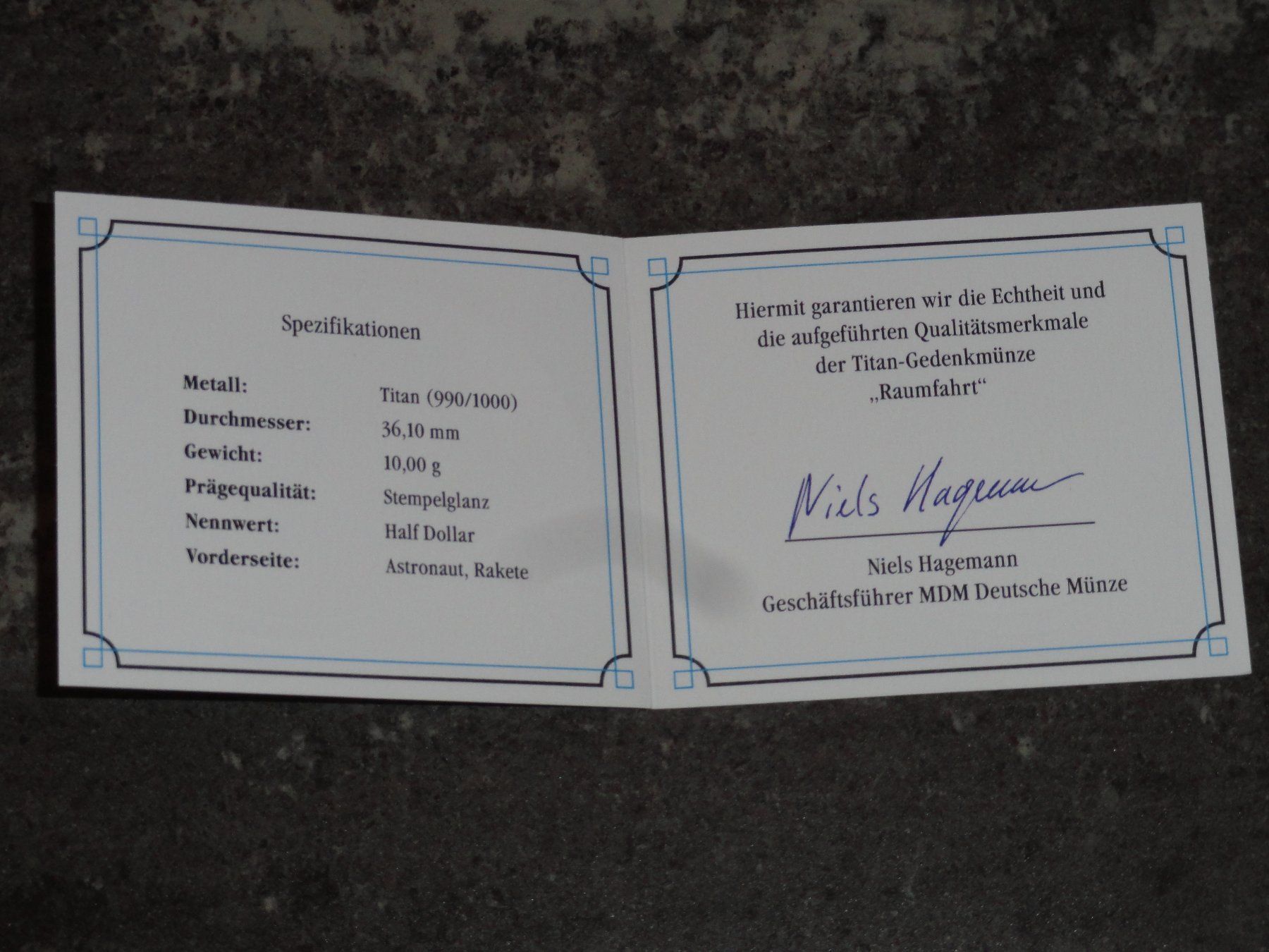 limitierte violette Titanmünze RAUMFAHRT aus Fidschi 2018 (Neu (gemäss ...