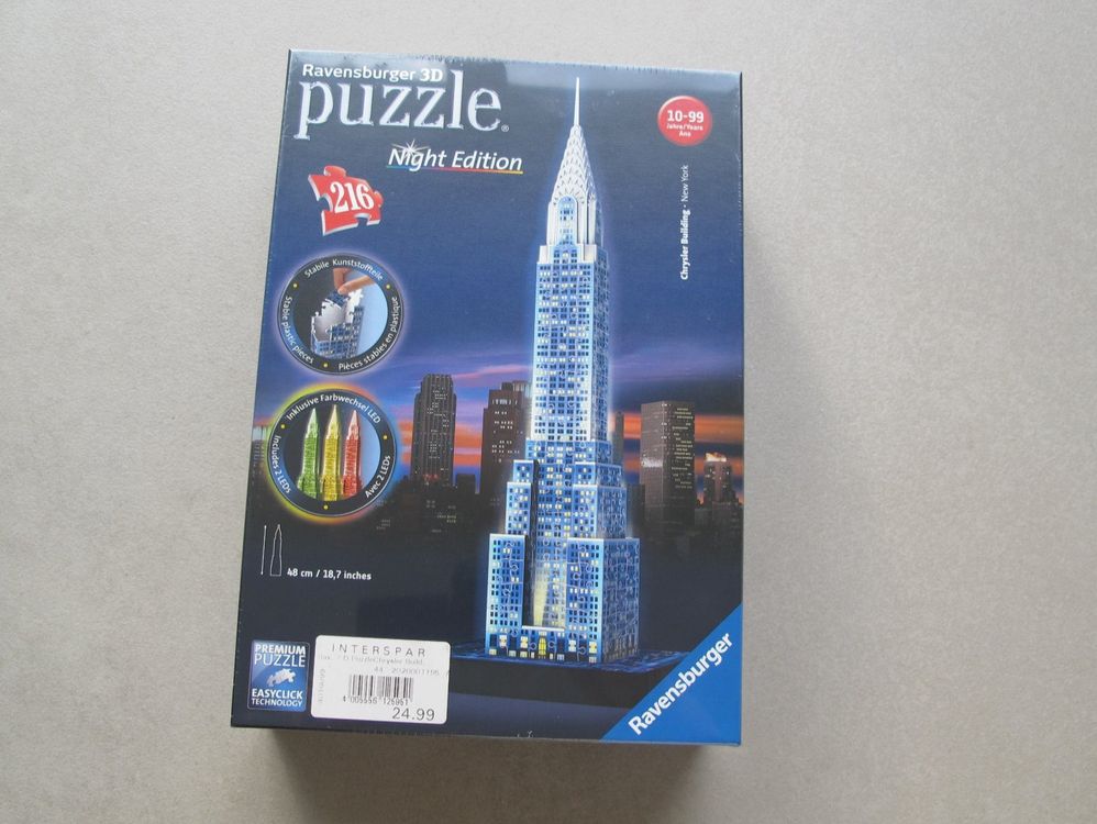 Ravensburger 3D Puzzle Night Edition LED Chrysler Building (Neu und ...