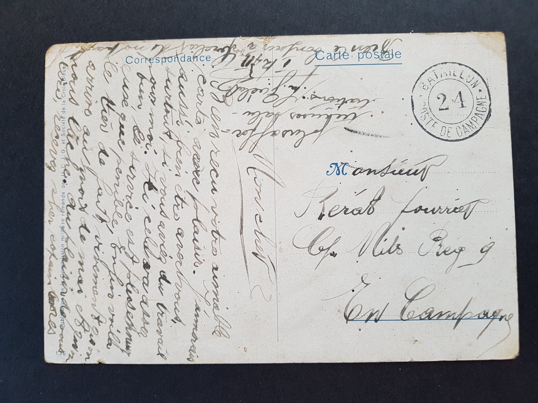 Bataillon 24 Maison du Soldat Militär Post Carte postale (Gebraucht) in ...