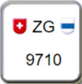 Zuger Kennzeichen ZG│Kennschild ZG│Kontrollschild ZG 9710 (Gebraucht) in Root für CHF 800 – nur ...