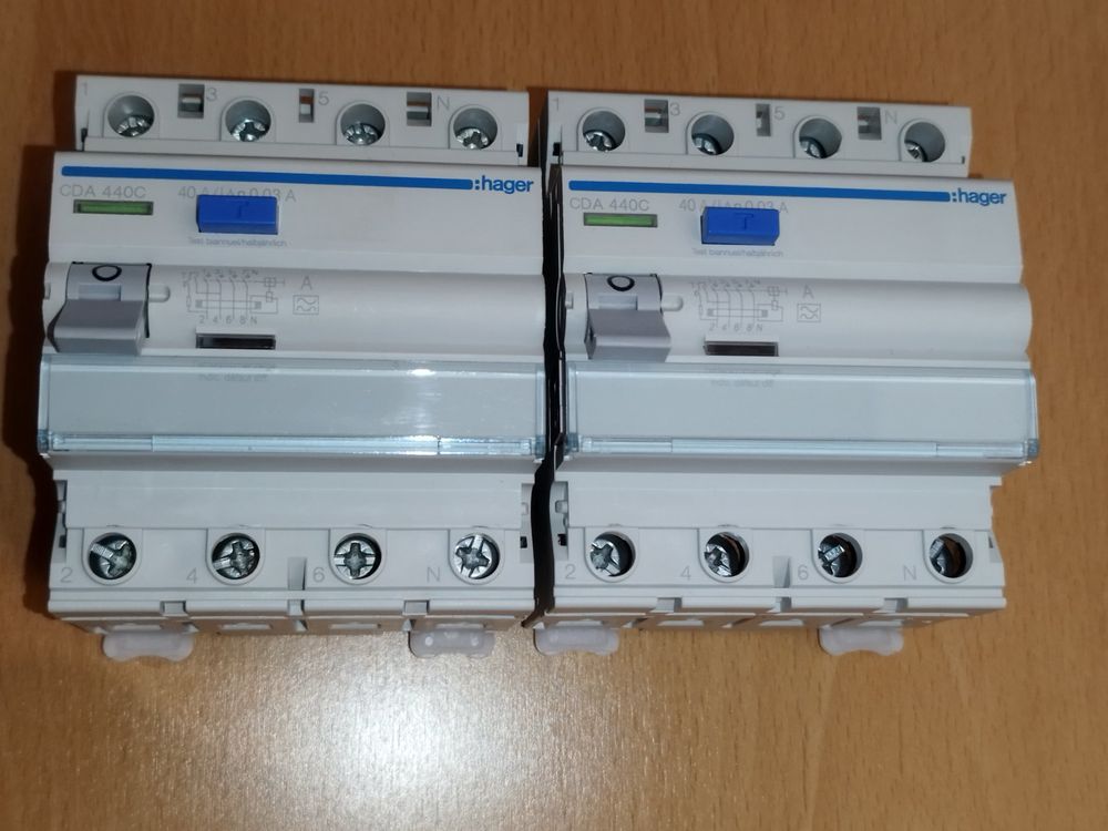 2er Set FI (RCD) Hager CDA 440C 30mA 3L+N | Kaufen auf Ricardo