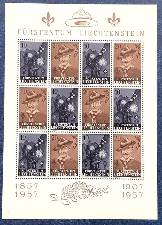 1957 - 50 Jahre Pfadfinder Kleinbogen Postfrisch ** (Neu (gemäss Beschreibung)) in Liestal für ...