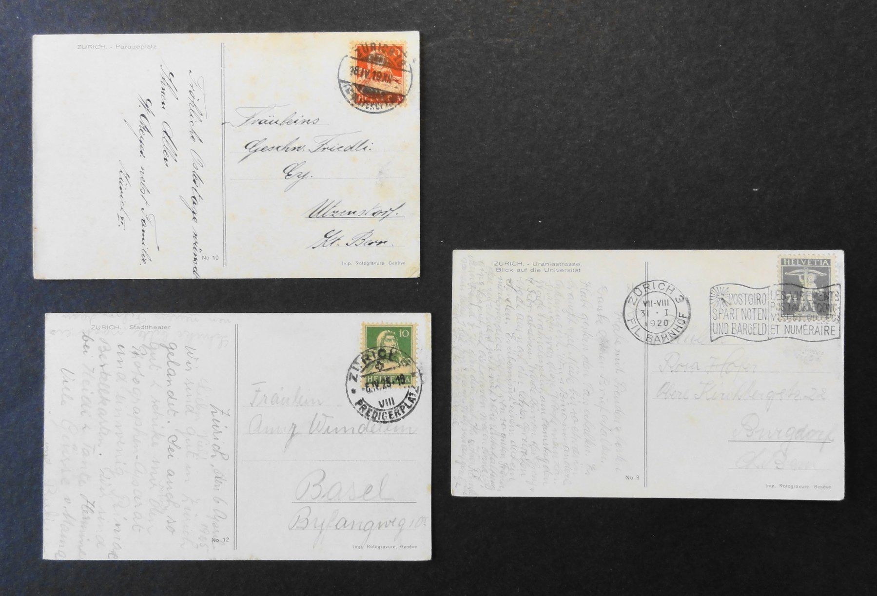 ZÜRICH, zus. 3 Künstler-AK Fausto Giusto, um 1920 (Gebraucht) in Reiden ...