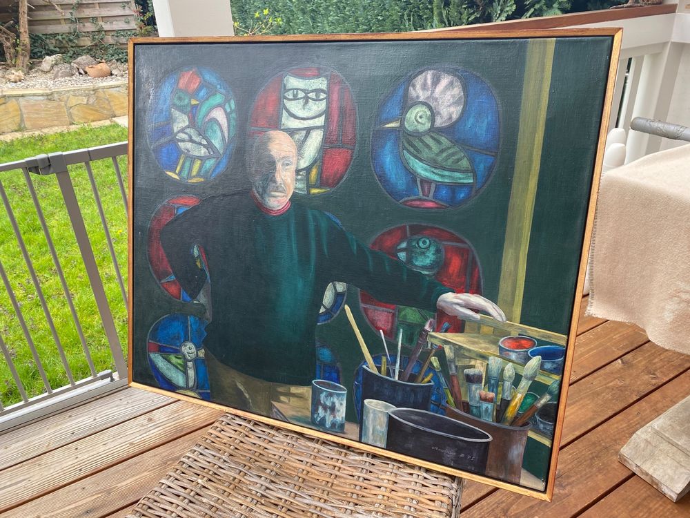 Tolles Potrait-Ölbild Gian Casty im Atelier, Andres Barth 75 | Kaufen ...