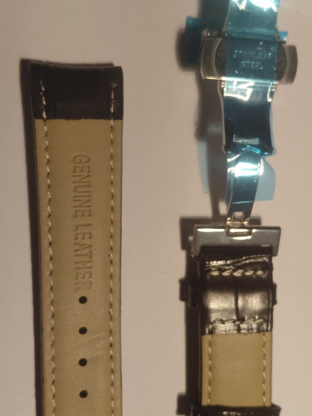 Bracelet de montre en cuir noir, kit complet neuf 20 mm (Neu und ...