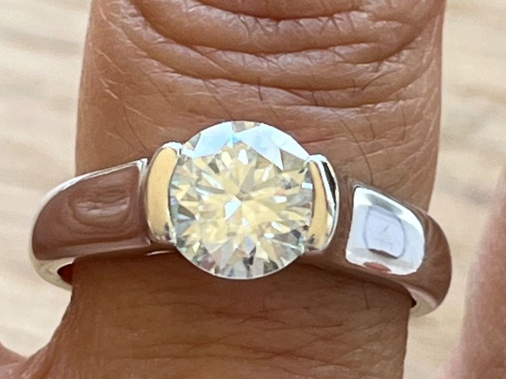 Luxus 2ct.18/8 Ring Silber Moissanite Brillanten | Kaufen auf Ricardo