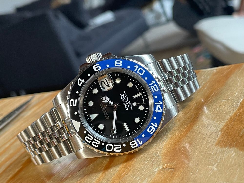 Seiko Mod "GMT Master 2" Batman Hommage NEU! (Neu und originalverpackt ...