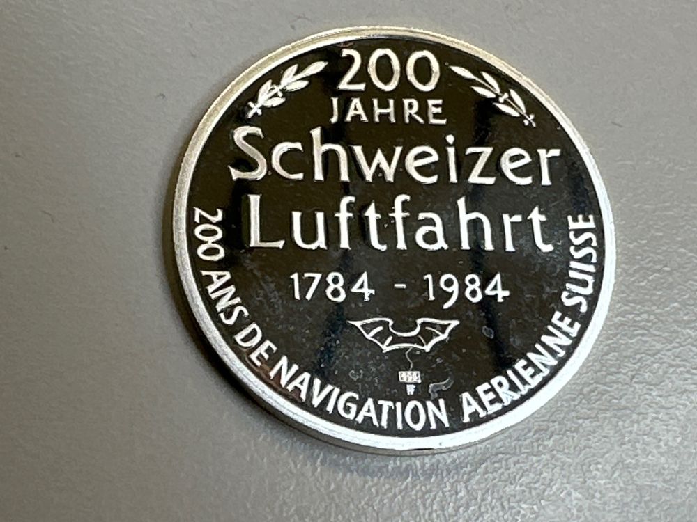 Medaille Silber 999 15g200 J.Schweizer Luftfahrt Start zur 1 (Neu (gemäss Beschreibung)) in ...